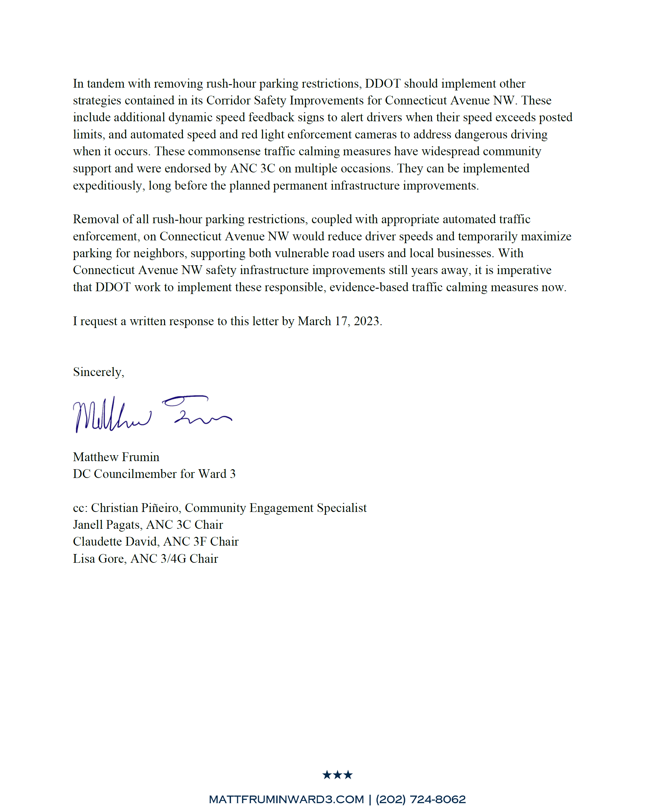 CM Matt Frumin Asks DDOT for Safety Improvements – Cleveland Park Smart ...